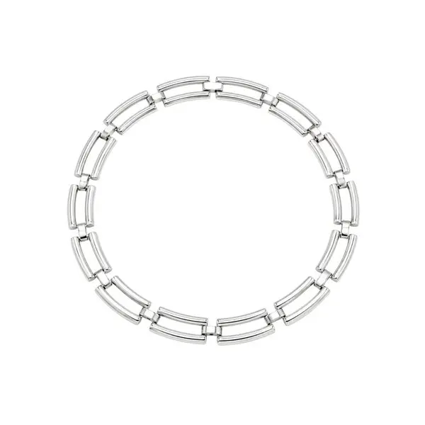 UCHI & SOTO Shikaku Rectangle Link Statet Necklace - Silver