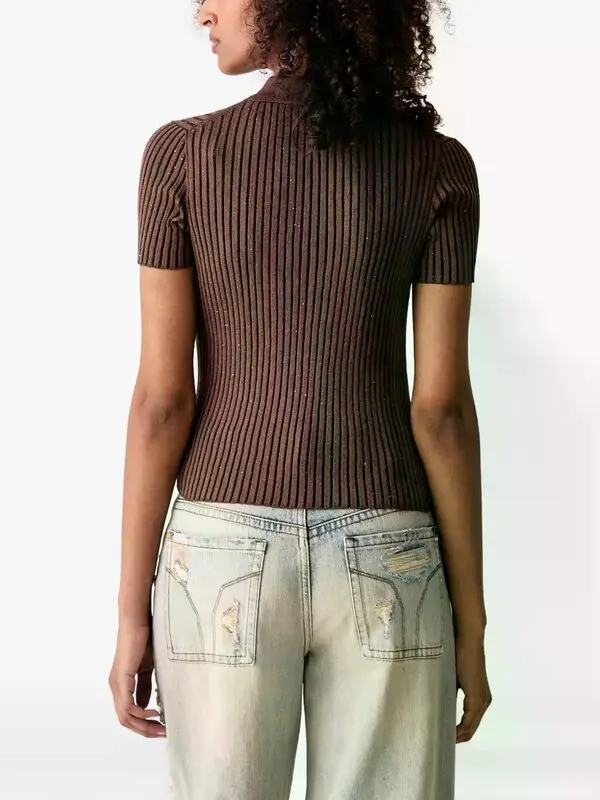 Miss Sixty Embellished Ribbed Short-sleeve Cardigan
