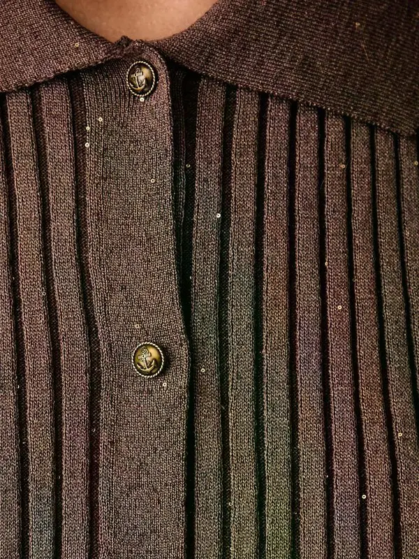 Miss Sixty Embellished Ribbed Short-sleeve Cardigan