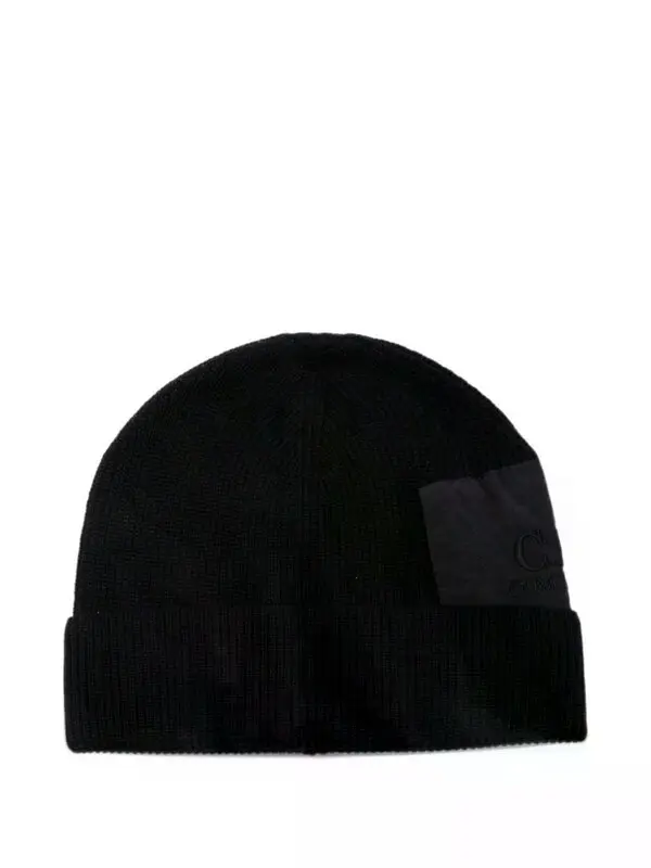 C.P. COMPANY Logo-embroidered Ribbed-knit Beanie Hat