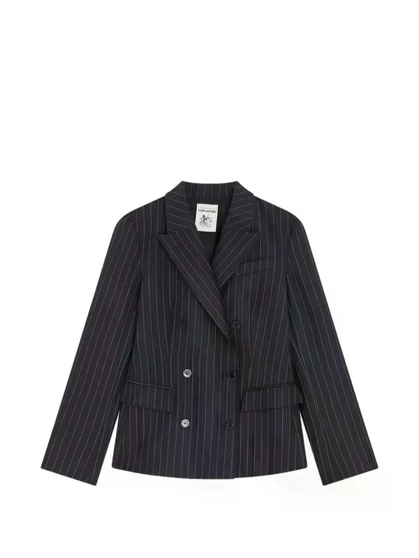 SEMICOUTURE Janel Pinstripe Double-breasted Blazer