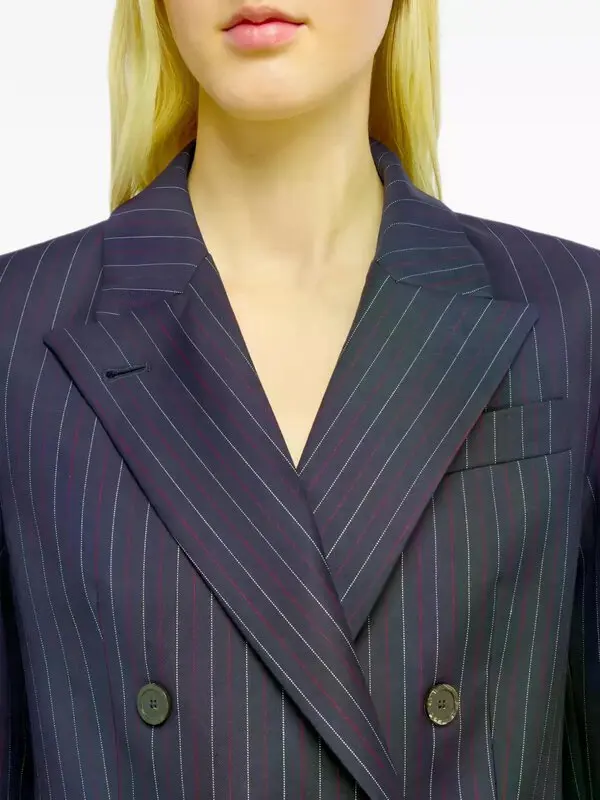 SEMICOUTURE Janel Pinstripe Double-breasted Blazer