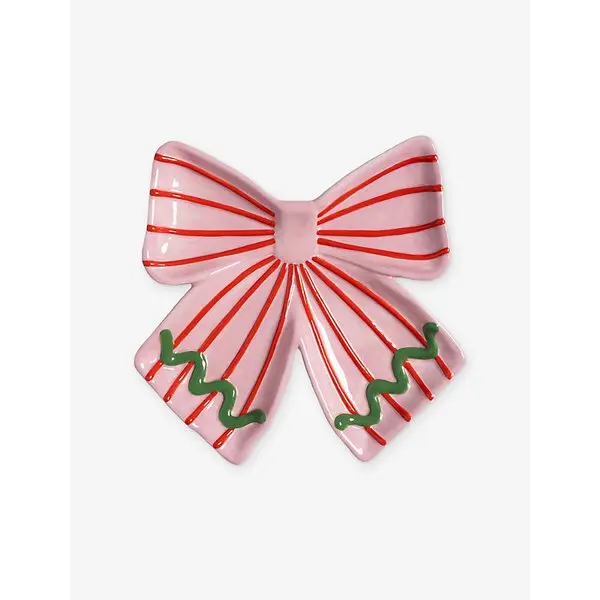 &KLEVERING Ribbon Glazed Ceramic Plate - Pink