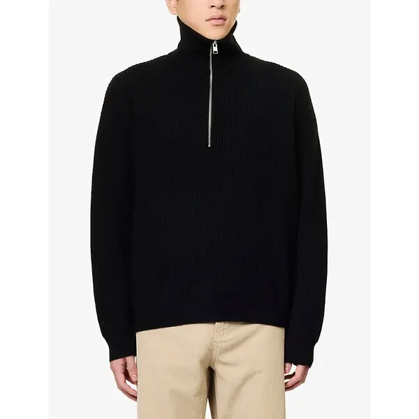 FRAME Half Zip Wool And Cashmere Sweater