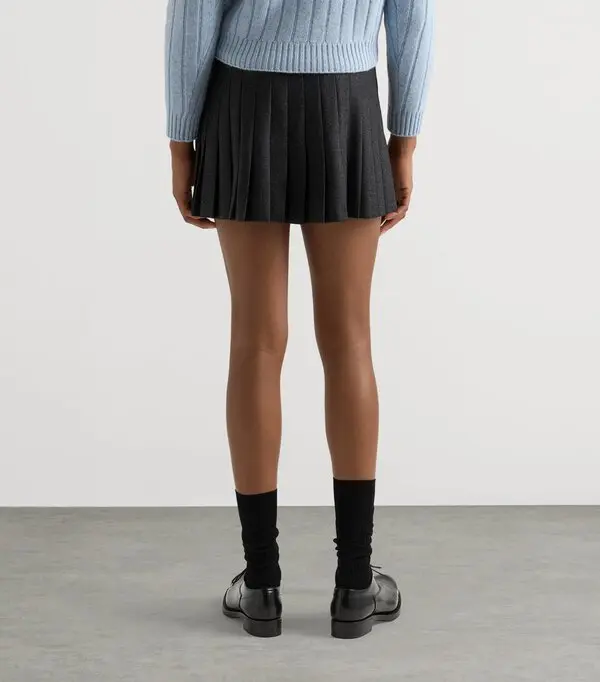 Prada Re-wool Pleated Mini Skirt