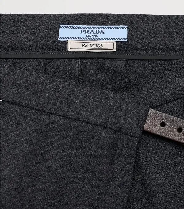 Prada Re-wool Pleated Mini Skirt