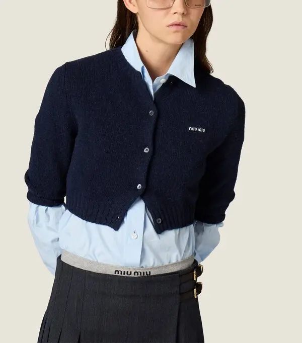 Miu Miu Wool-cashmere Cropped Cardigan