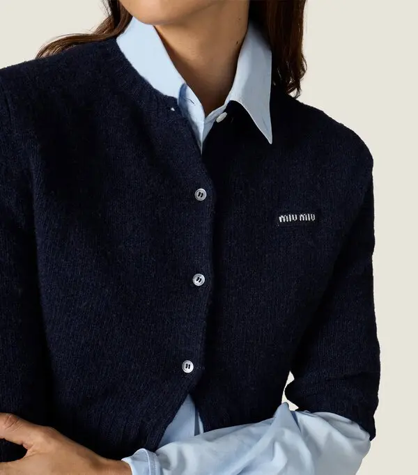Miu Miu Wool-cashmere Cropped Cardigan