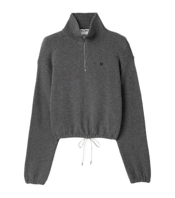 Miu Miu Wool-cashmere Quarter-zip Sweater