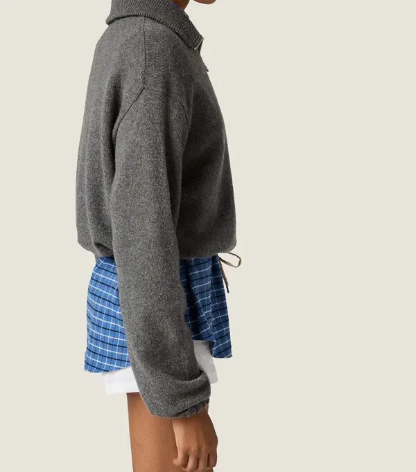 Miu Miu Wool-cashmere Quarter-zip Sweater