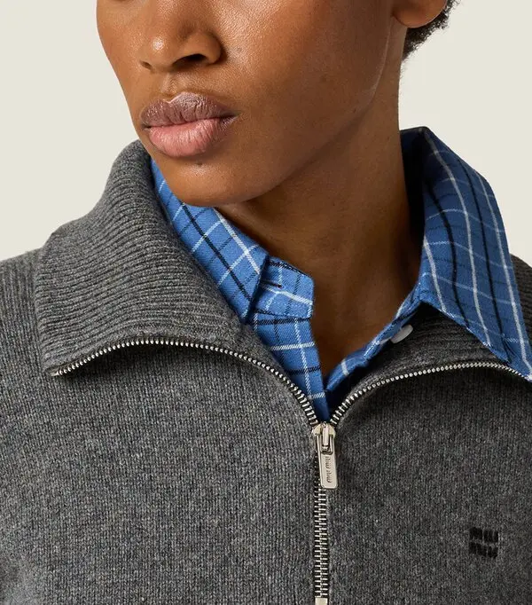 Miu Miu Wool-cashmere Quarter-zip Sweater