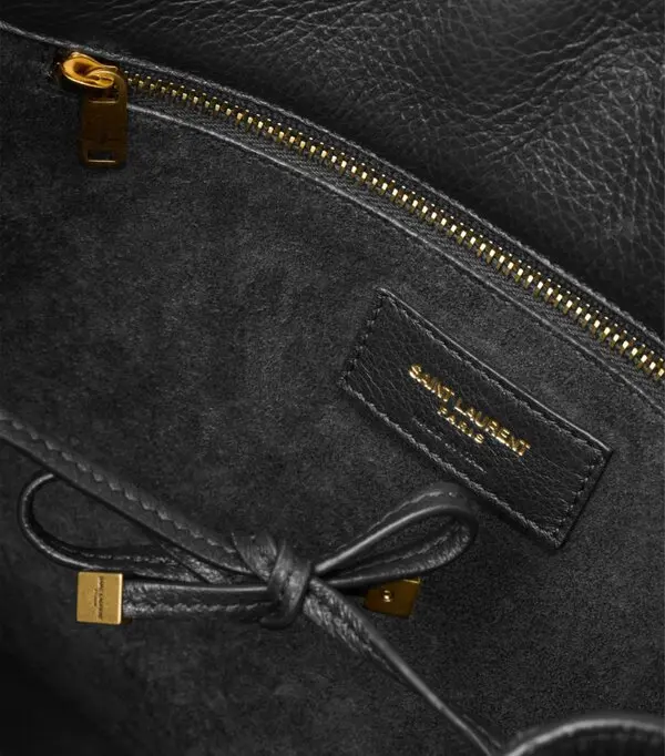 Saint Laurent Deerskin Le 5 À 7 Bea Tote Bag - Black