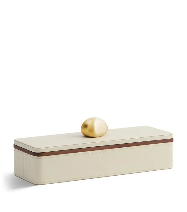 Assouline Leather Pebble Dominoes Set