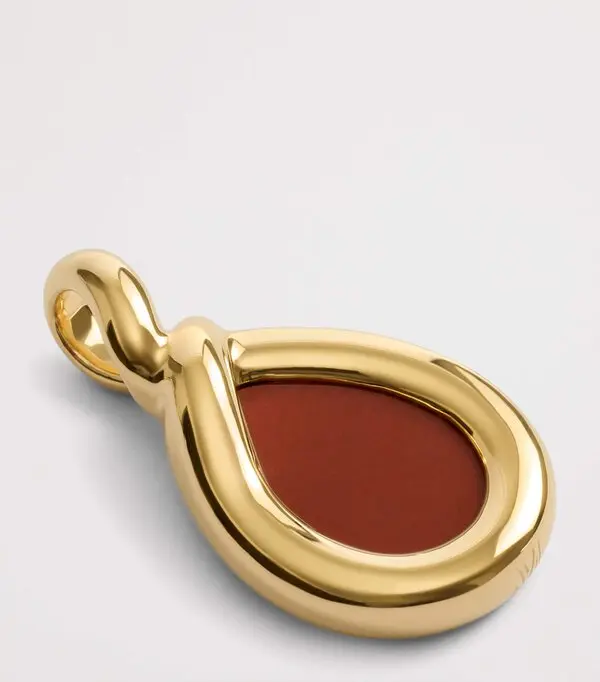 Monica Vinader Gold Vermeil And Jasper Gemstone Ochre Pendant