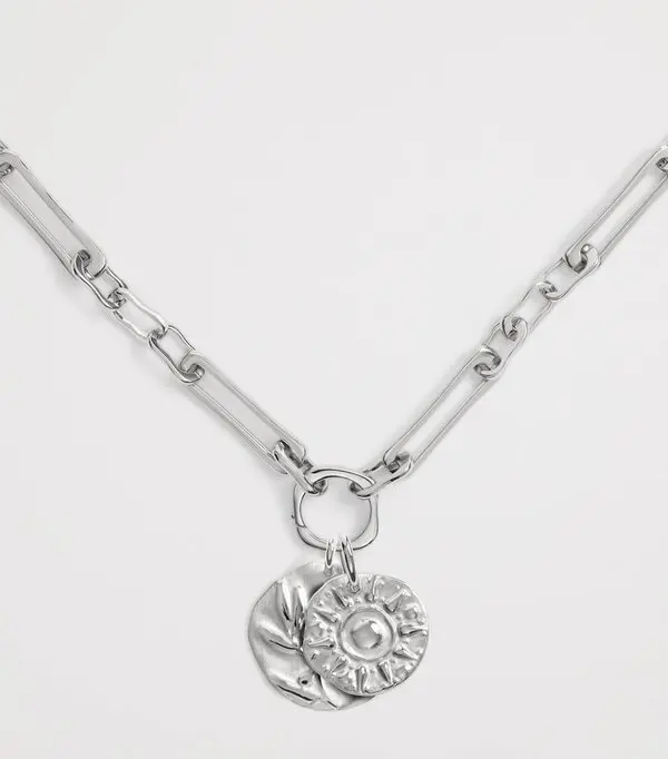 Monica Vinader Sterling Sun Pendant - Silver
