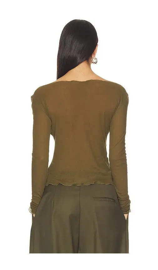 WAO Boat Neck Long Sleeve Tee - Olive