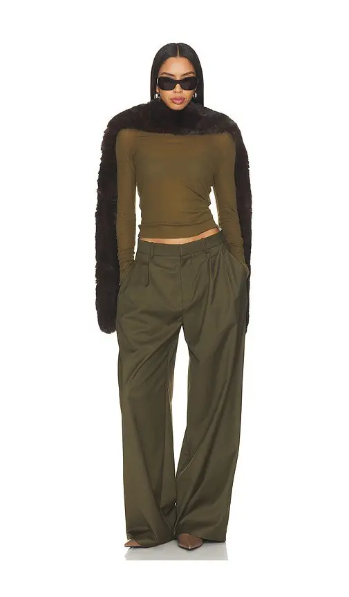 WAO Boat Neck Long Sleeve Tee - Olive