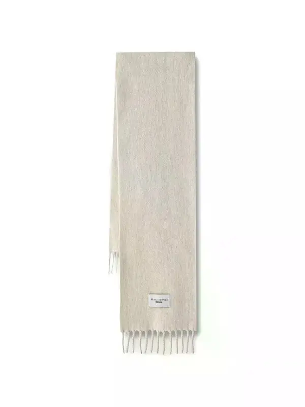Marc O'polo Fringed Logo-patch Wool Scarf