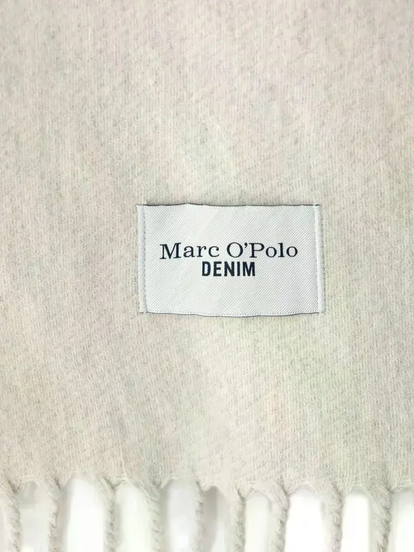 Marc O'polo Fringed Logo-patch Wool Scarf