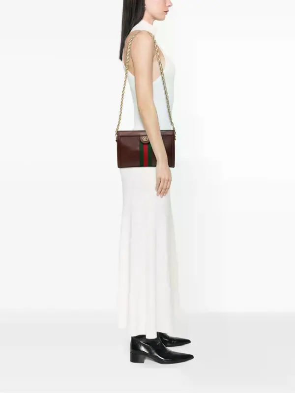Gucci 2000-2015 Small Calfskin Web Ophidia Chain Crossbody Bag