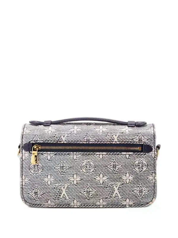 LOUIS VUITTON Pochette Metis Monoglam Jacquard Canvas East West Shoulder Bag - Blue