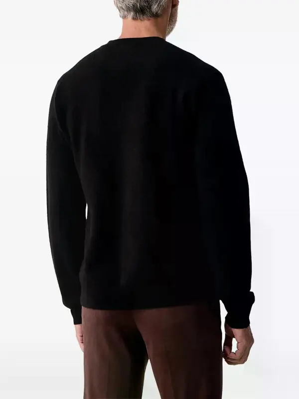 Lindbergh Embroidered-logo Crew-neck Wool Sweater