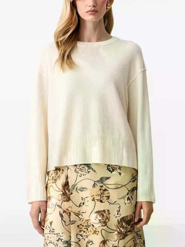 Marc O'polo Dropped-shoulder Ribbed-trim Sweater - Neutrals
