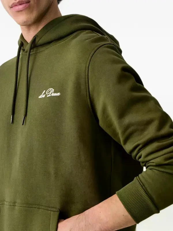 LES DEUX Logo-embroidered Drawstring Hoodie