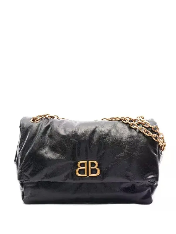 Balenciaga 2010s Medium Monaco Chain Shoulder Bag - Black