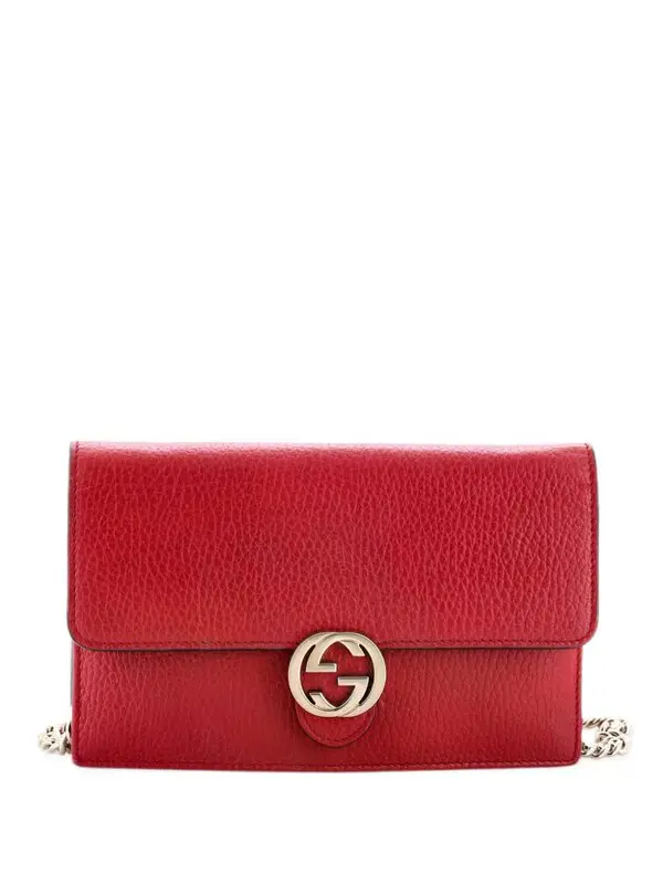 Gucci Interlocking Wallet On Chain Leather Crossbody Bag