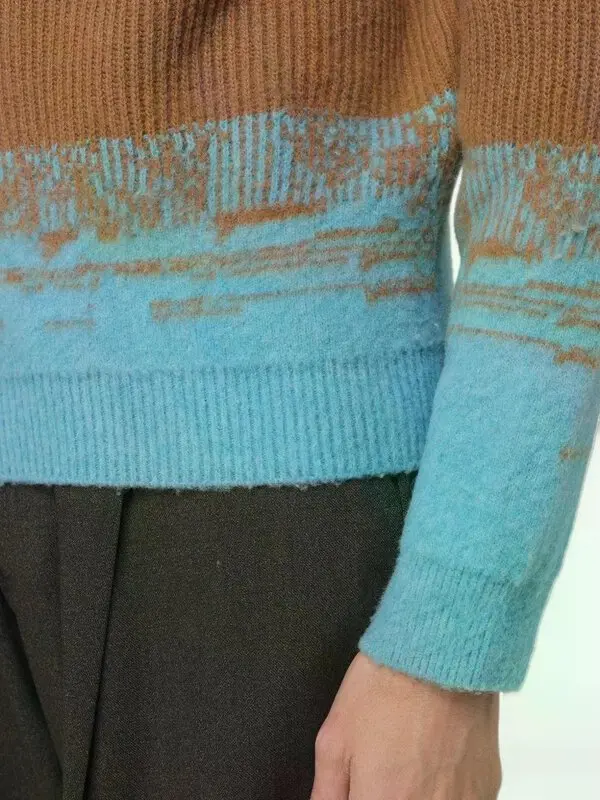 PAURA Hybris Ribbed-knit Half-zip Sweater