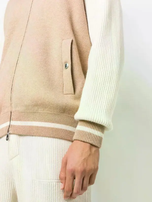 Brunello Cucinelli Knitted Zipped Varsity Jacket