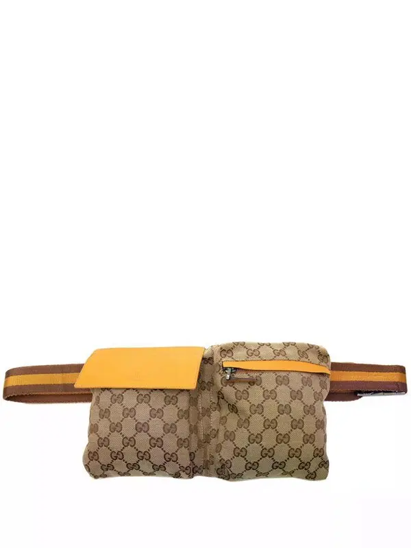 Gucci 2000-2015 Gg Canvas Web Double Pocket Belt Bag - Neutrals