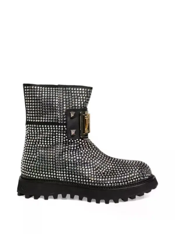 Dolce & Gabbana Crystal-embellished Studded Boots