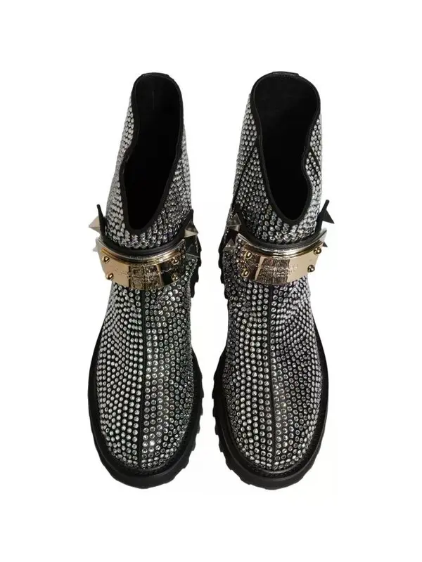 Dolce & Gabbana Crystal-embellished Studded Boots