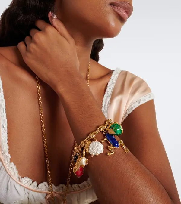 Chloé Embellished Enamel Charm Bracelet