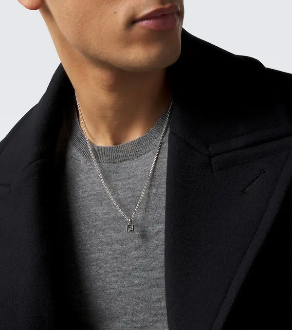 Fendi Ff Crystal-embellished Pendant Necklace