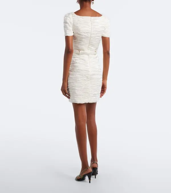 Versace Medusa Pleated Silk-blend Satin Minidress