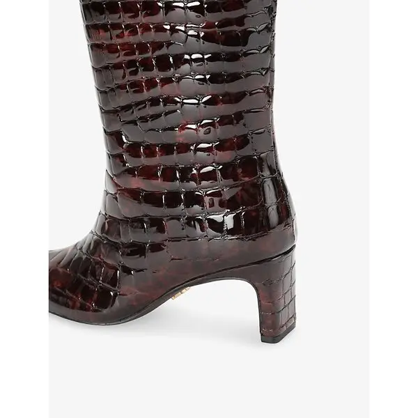Steve Madden Jendi Heeled Patent-leather Knee-high Boots - Brown/oth