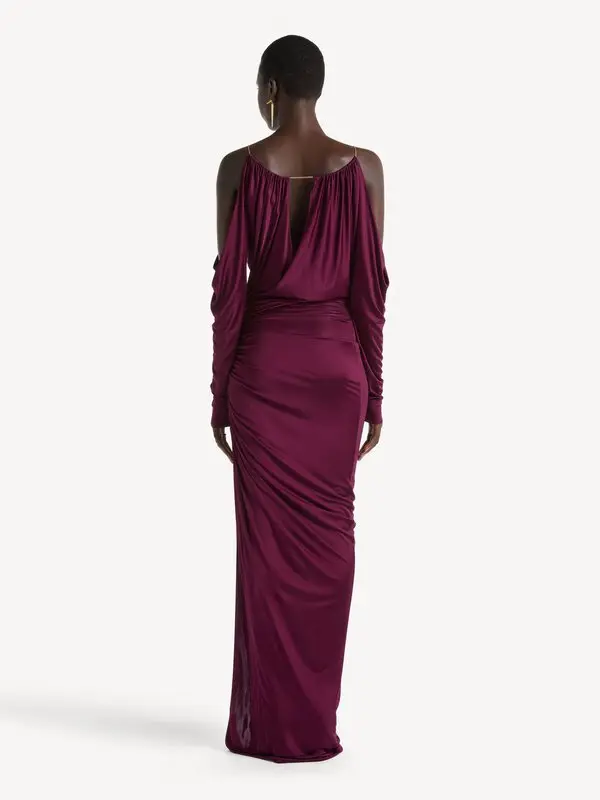Balmain Long Flowing Jersey Dress