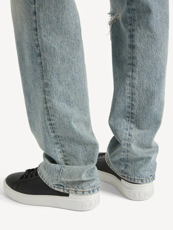 Balmain B-court Smooth Leather Trainers