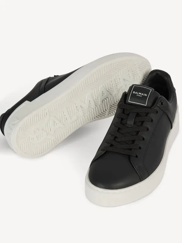 Balmain B-court Smooth Leather Trainers