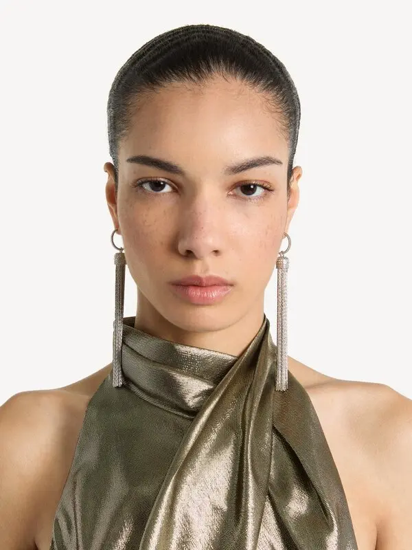 Balmain Brass Tassel Earrings - Silver