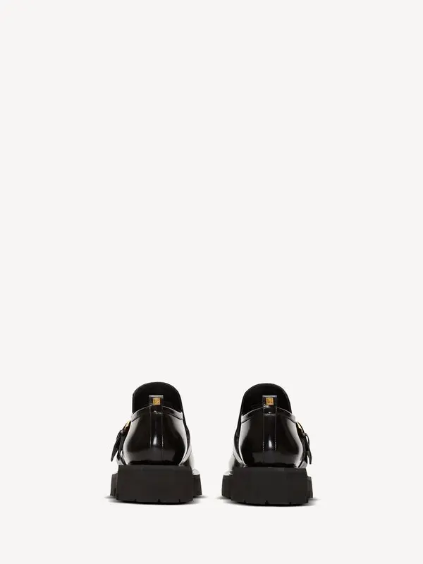 Balmain Anthem Loafers In Glazed Leather