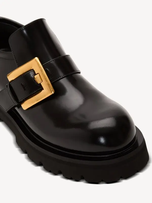 Balmain Anthem Loafers In Glazed Leather