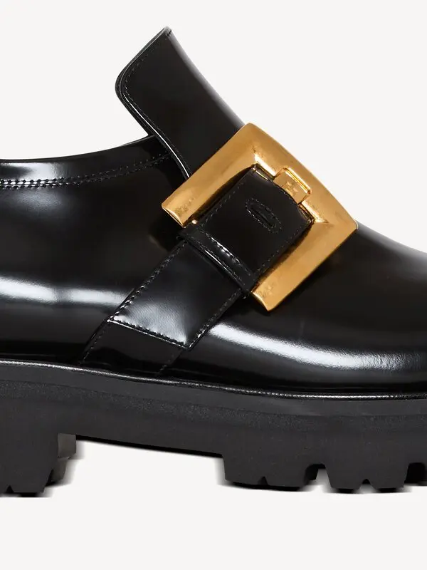 Balmain Anthem Loafers In Glazed Leather
