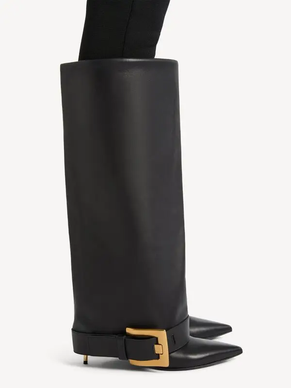 Balmain Anthem Calfskin Leather Boots - Black