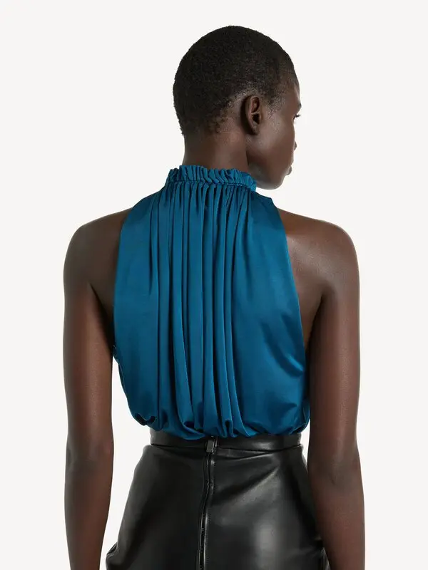 Balmain Pleated Flowing Jersey Top