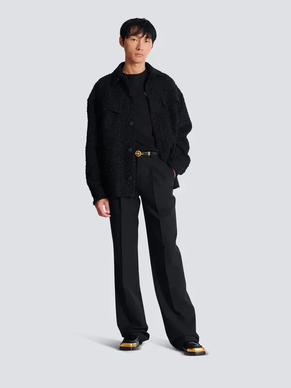 Balmain Monogram Tweed Overshirt