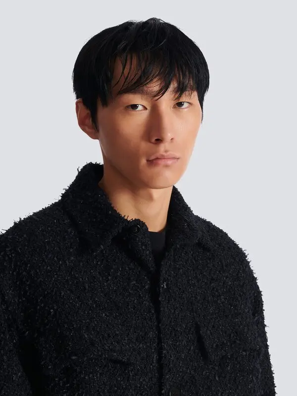 Balmain Monogram Tweed Overshirt
